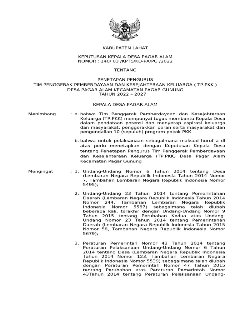 Ok SK PKK Desa | PDF