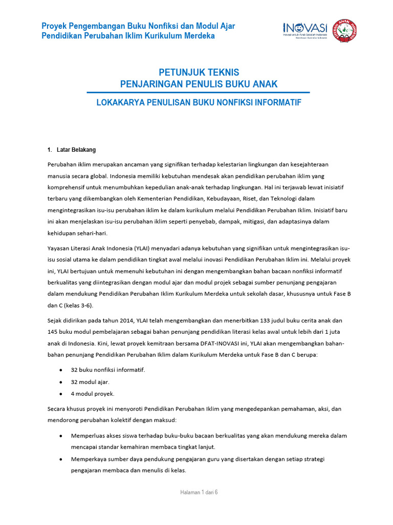 Juknis Penjaringan Penulis | PDF
