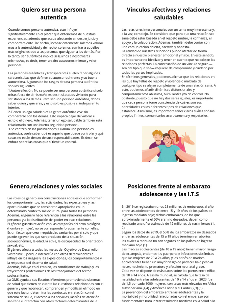 Quiero Ser Una Persona Autentica Vinculos Afectivos y Relaciones Saludables | PDF | Género ...