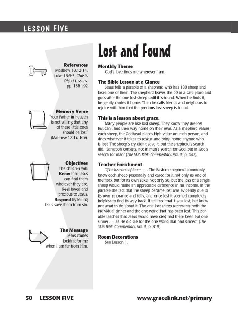 Lost and Found: Lesson Five | PDF