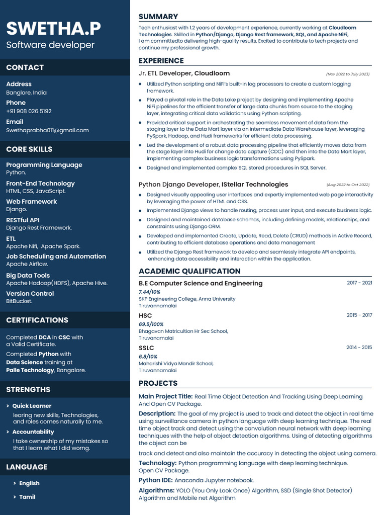 Swetha Resume | PDF