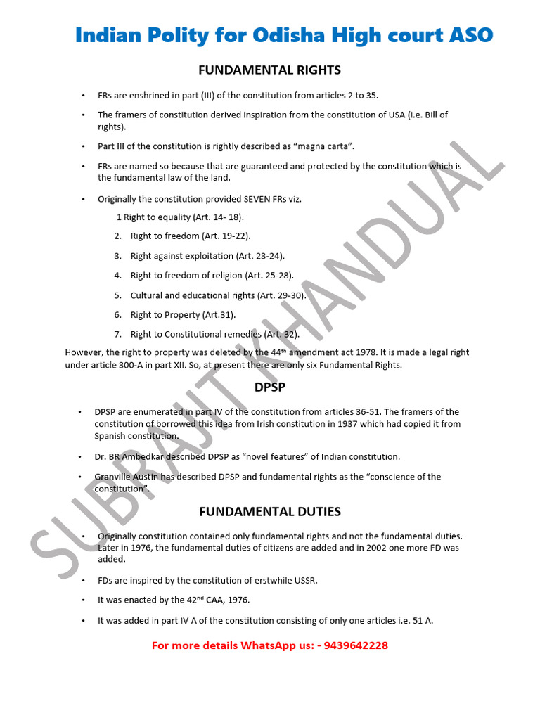 POLITY by Subrajit Sir | PDF