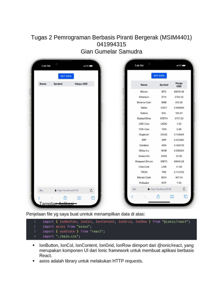 Tugas 2 Pemrograman Berbasis Piranti Bergerak | PDF