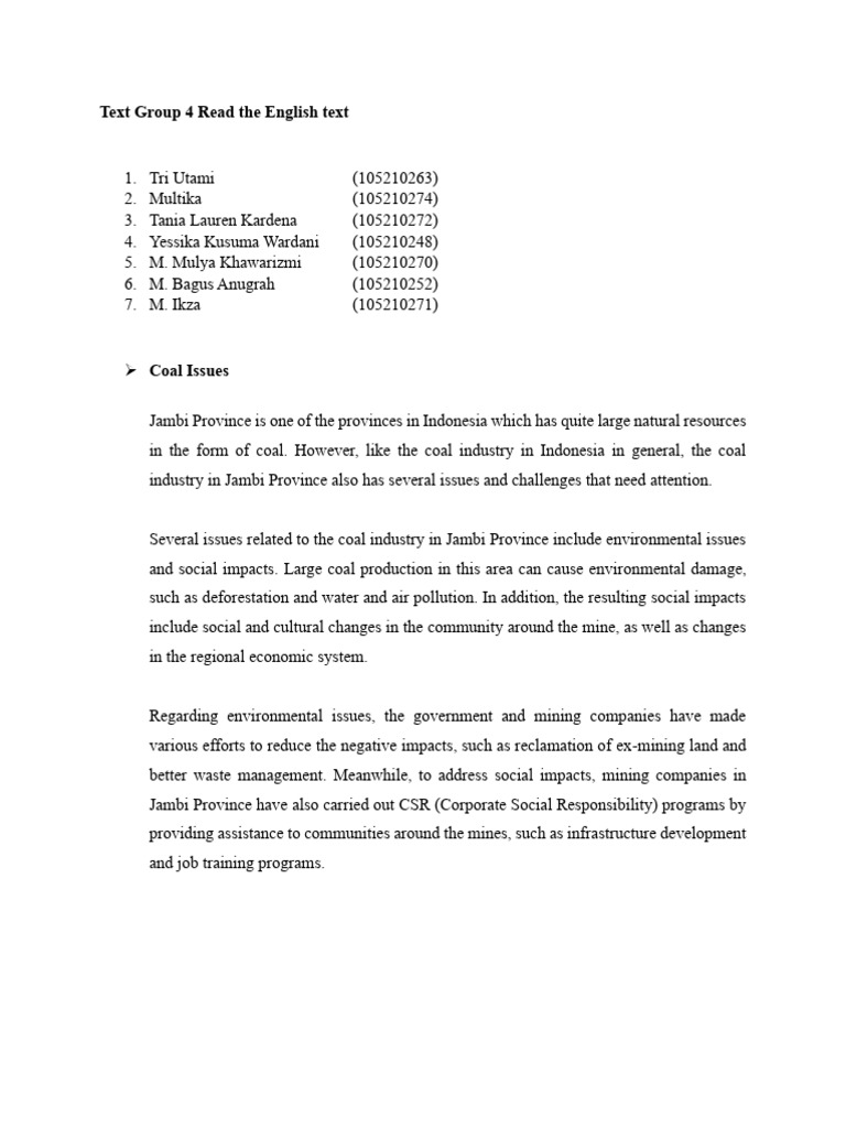 Text Group 4 Read The English Text | PDF