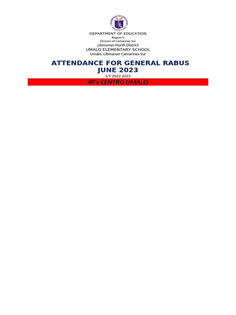 Attendance Rabus General | PDF