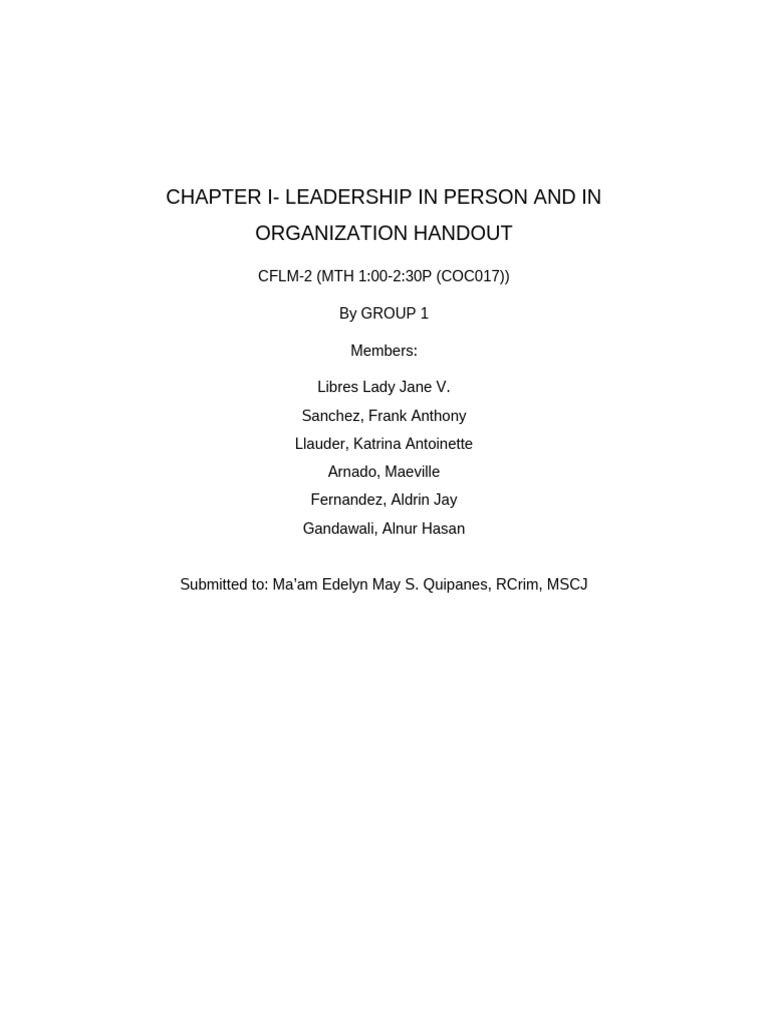 Group 1 CFLM 2 CHAPTER 1 | PDF