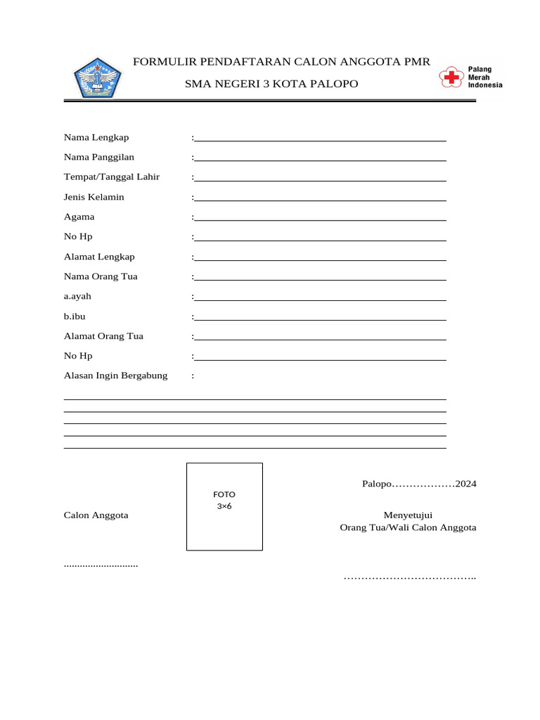 Formulir Pendaftaran | PDF