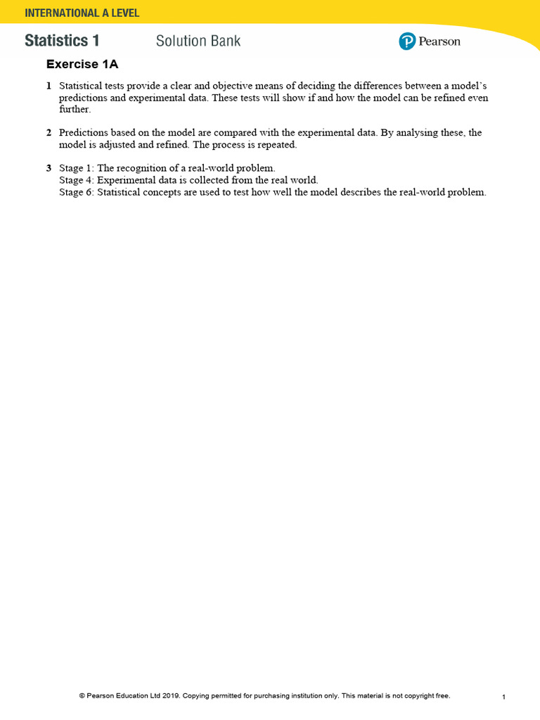 Statistics - 1 Solution | PDF | Mathematical Model | Statistical Theory
