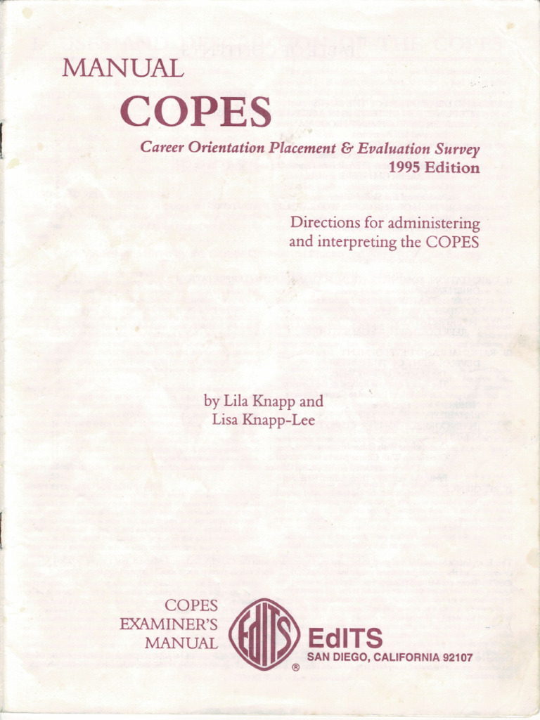COPES - Career Orientation Placement & Evaluation Survey | PDF