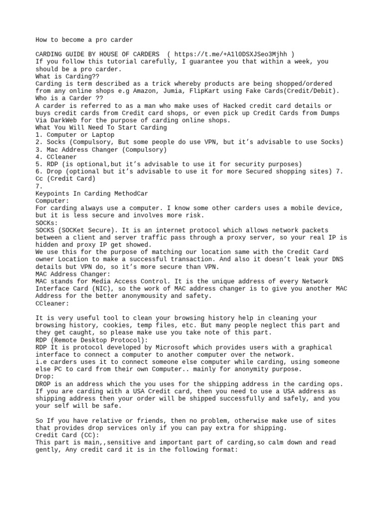 Carding Method? | PDF