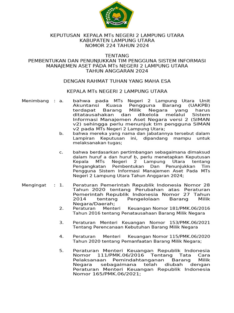 SK SIMAN 2024 (Dikirim) | PDF