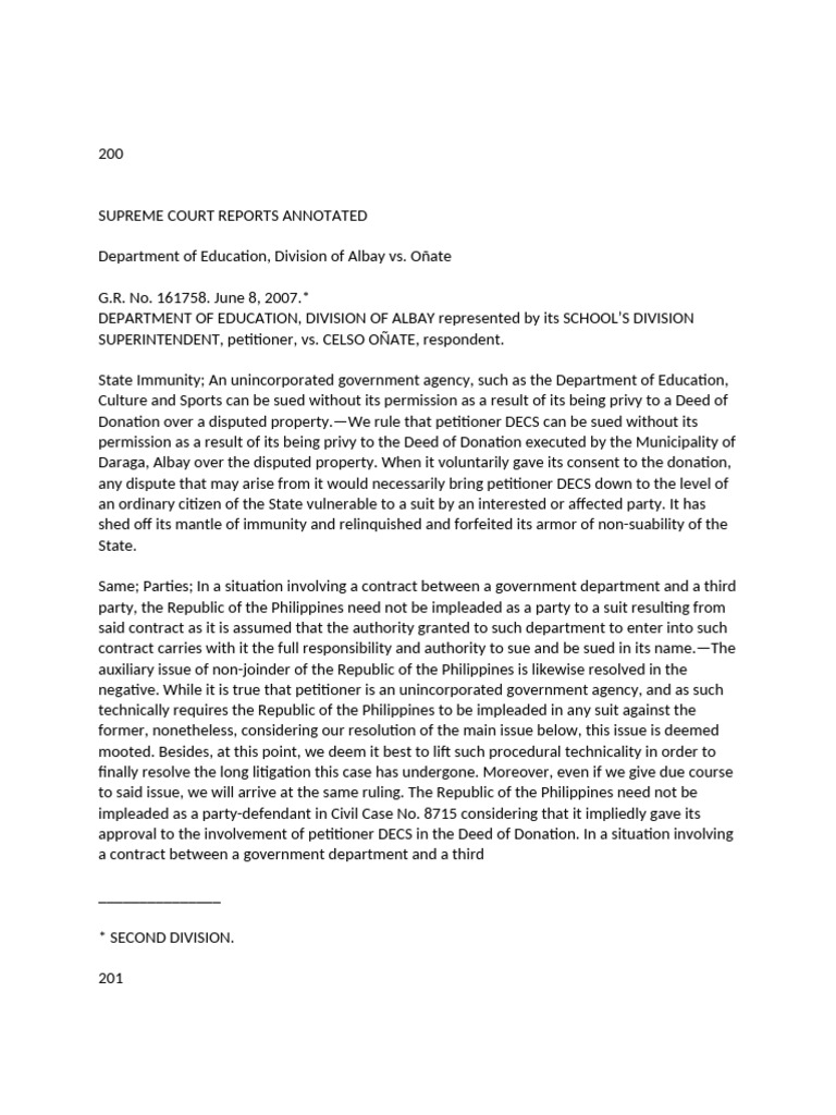 DEPED vs. Oñate, 524 SCRA 200 | PDF