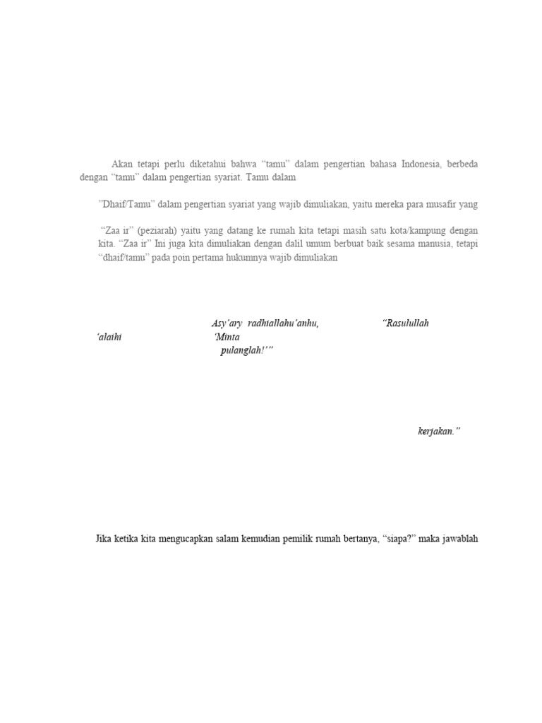 Keterkaitan Bertamu Dan Menjamu Tamu | PDF