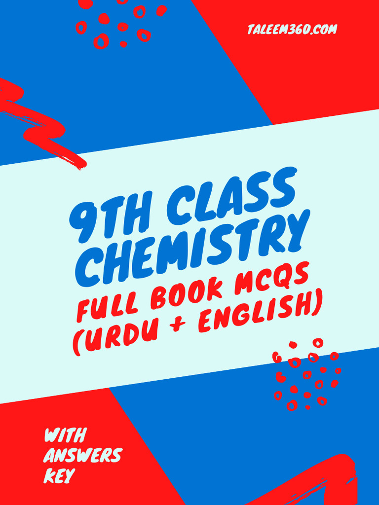 9th Chemistry Full Book Mcqs With Answers Pdf Exrecise And Past Papers