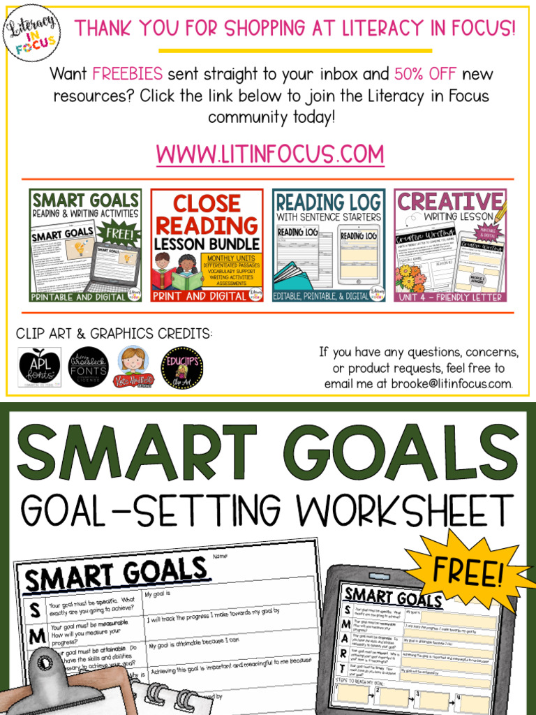 SMART Goals Student Planning Template | PDF