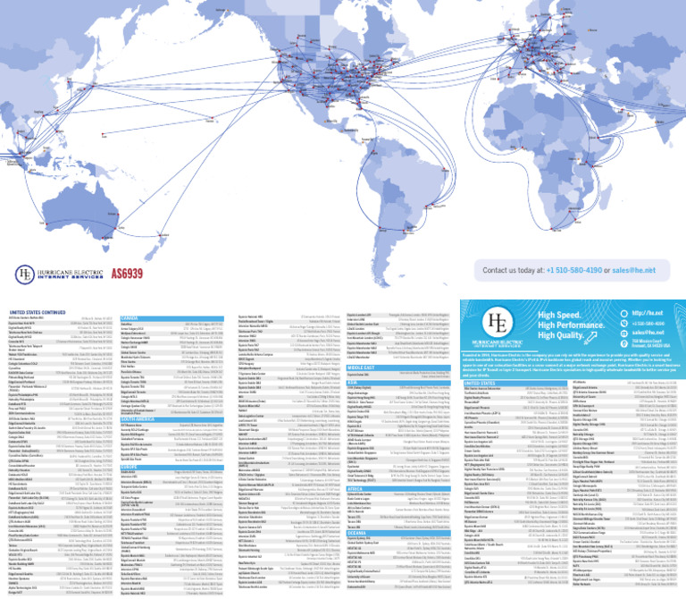 Hurricane Electric Network Map | PDF