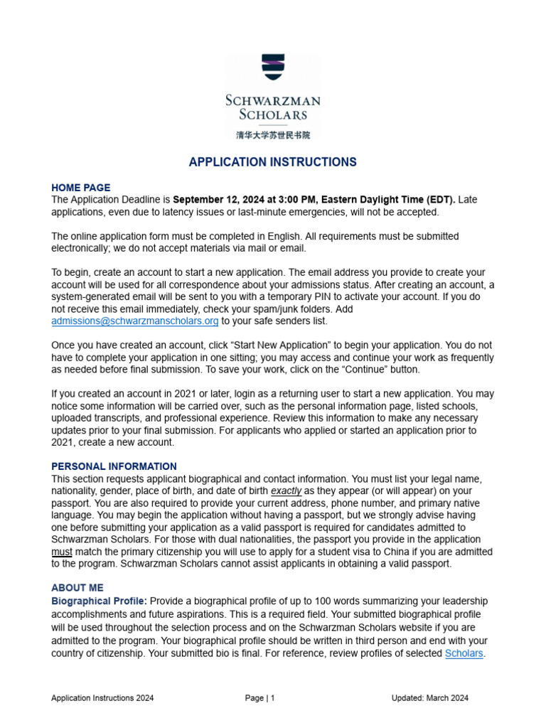 2024 Application Instructions | PDF