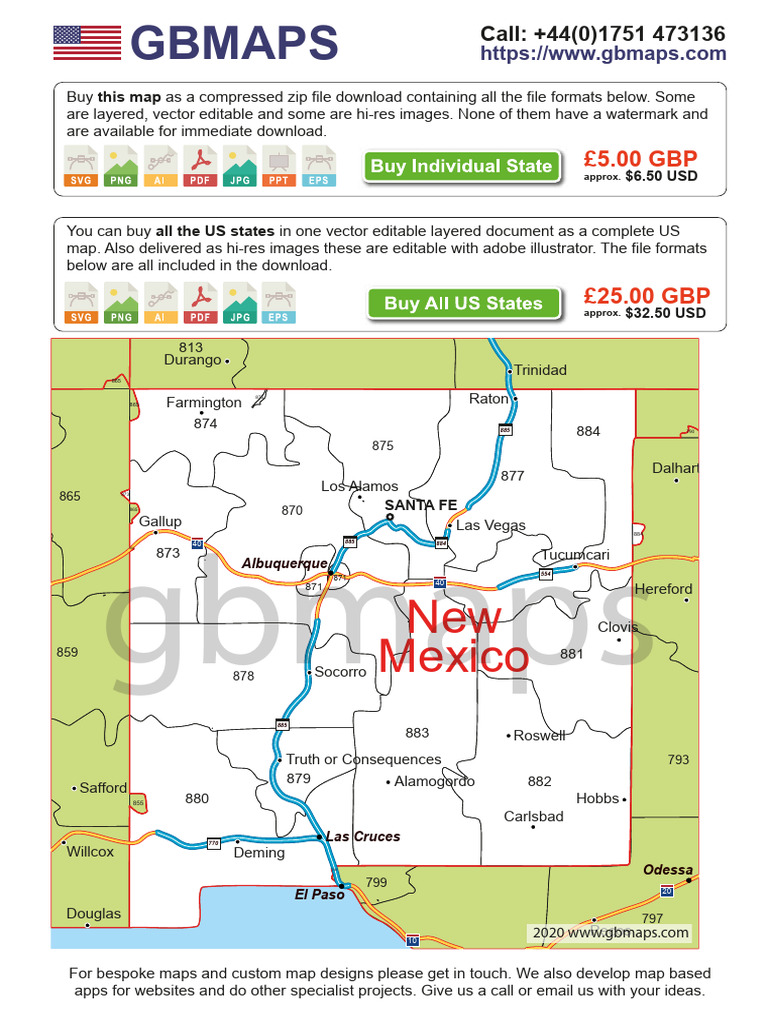 New Mexico Zip Code Map | PDF