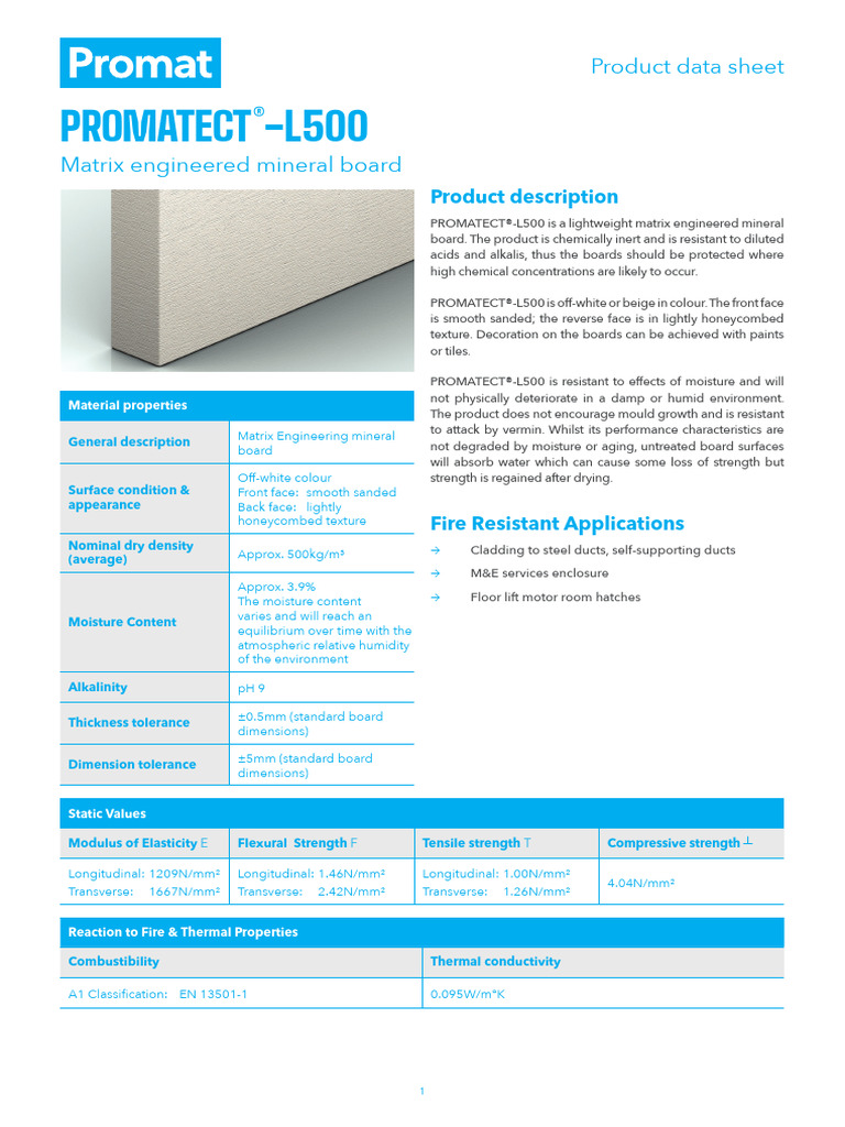 Promat Pds Promatect l500 en 2022 11 | PDF | Minerals | Materials