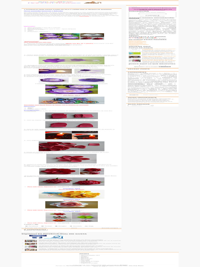 2 Tutoriales para Hacer Flores de Tela y Listón Con La Técnica de Quemado | PDF