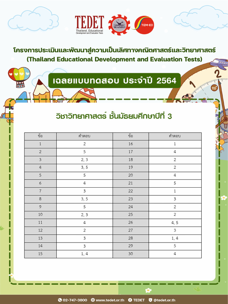 Tedet g9 Sci 64 Answer | PDF