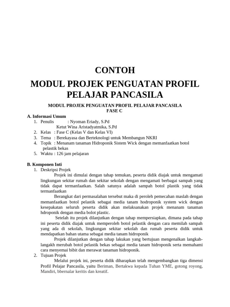 Contoh 2 Modul Ajar | PDF