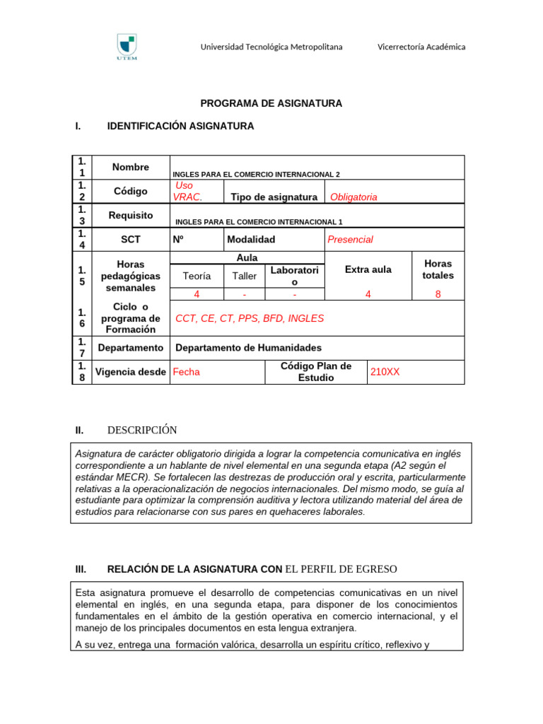 Programa Ingles para El Comercio Internacional 2 | PDF