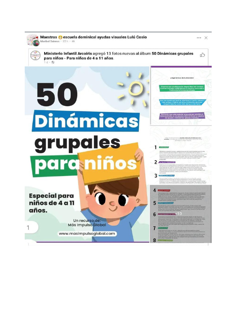 50 Dinamica Grupales para Niños | PDF
