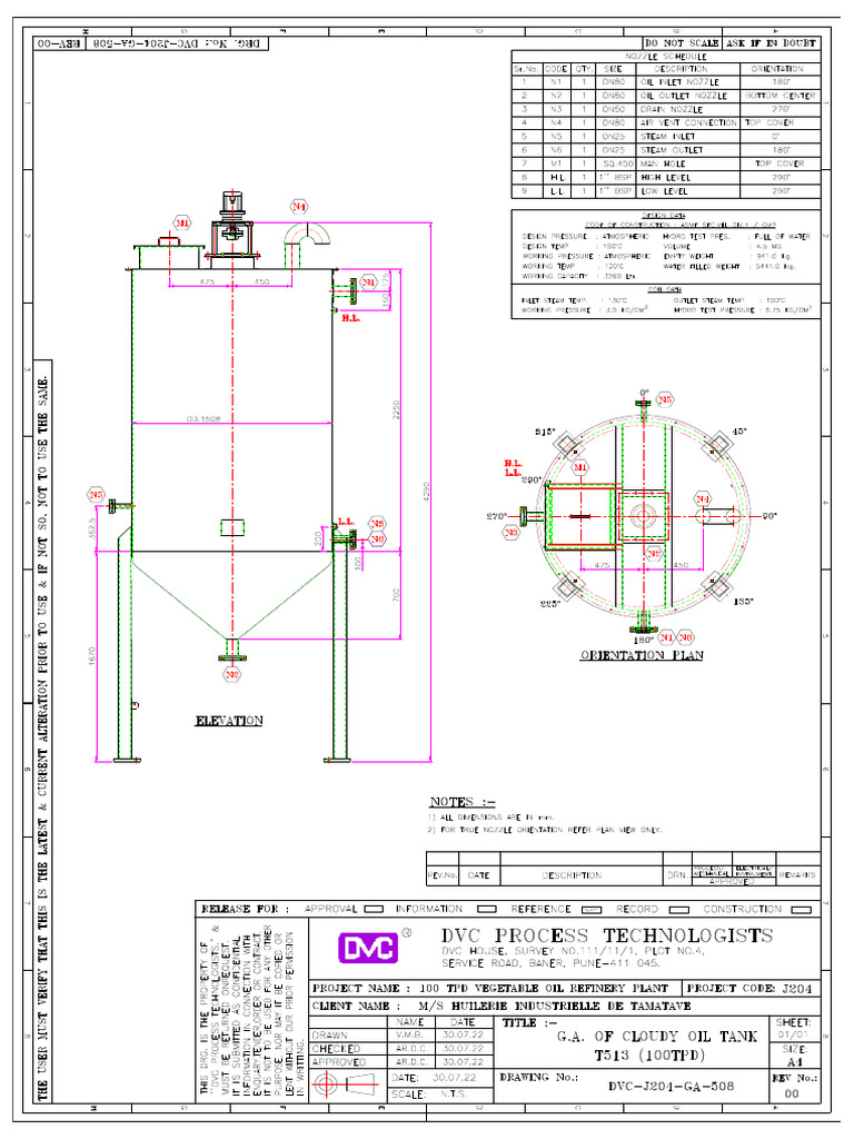 Dvc-j204-Ga-508, Rev.00, t513 Cloudy Oil Tank | PDF