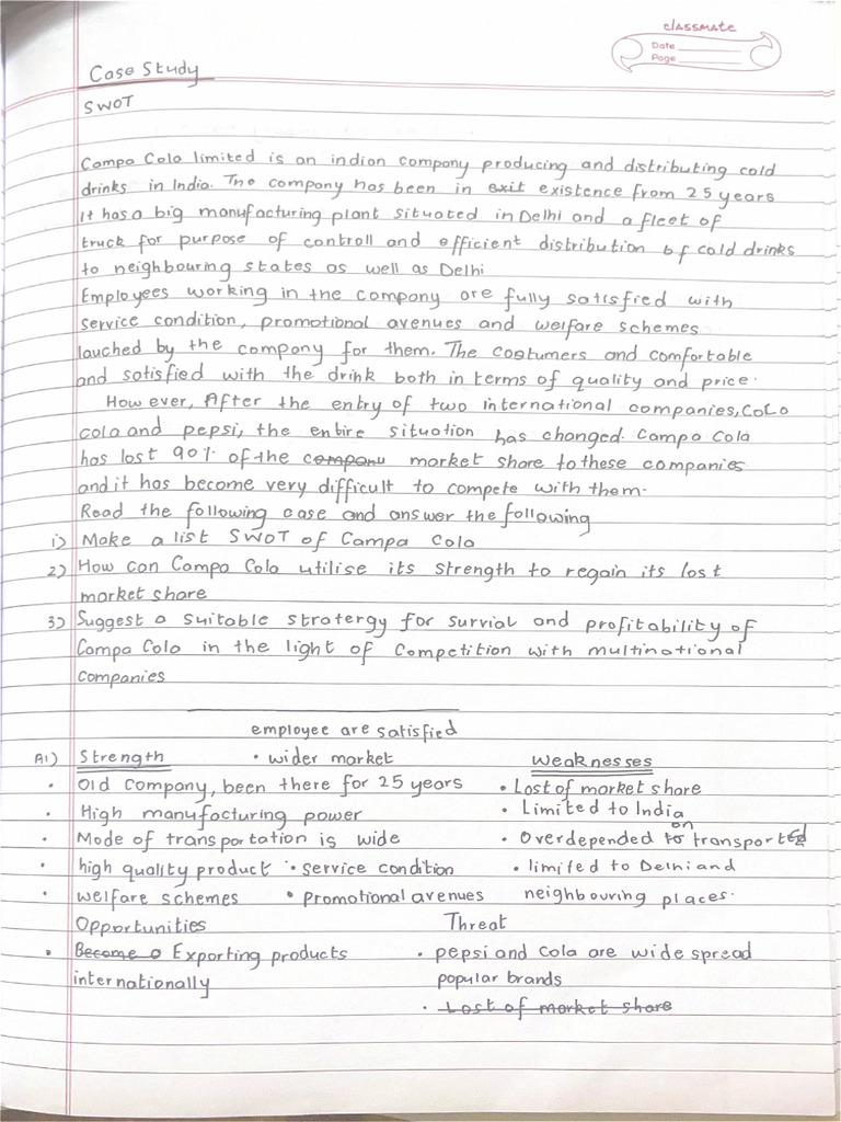 Swot - Case Study Assignment | PDF