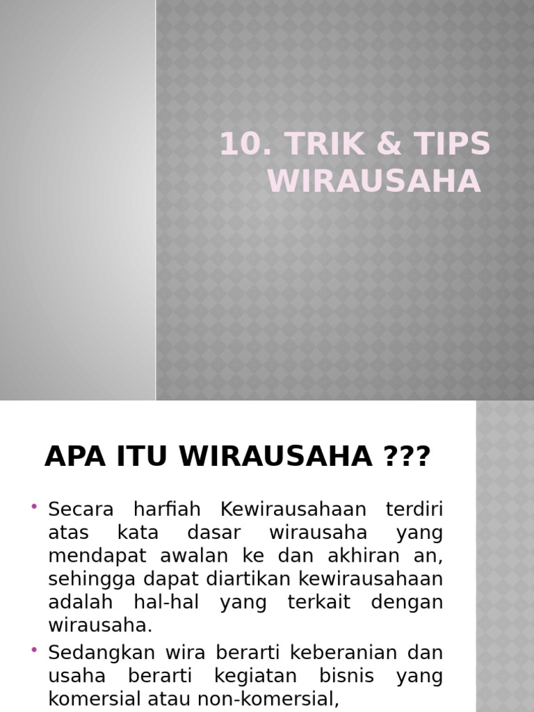 Trik Tips Wirausaha | PDF