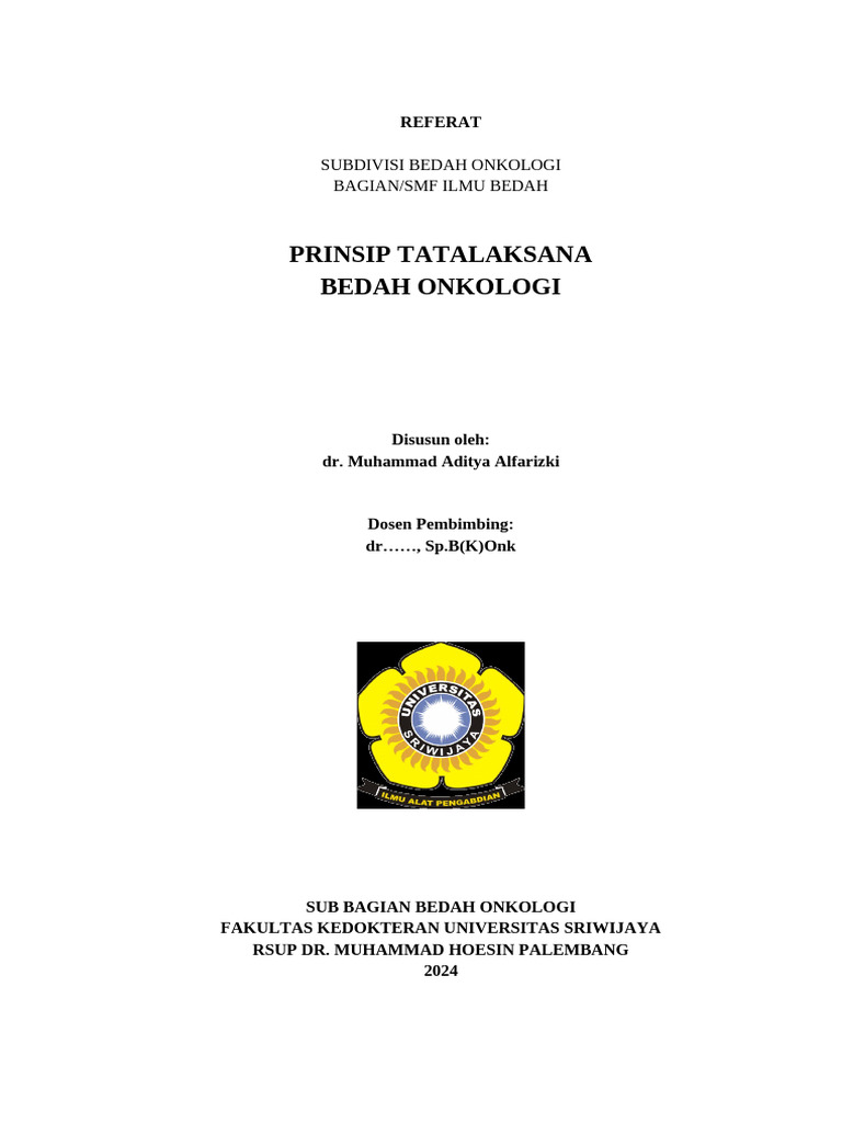 Referat Prinsip Bedah Onko | PDF