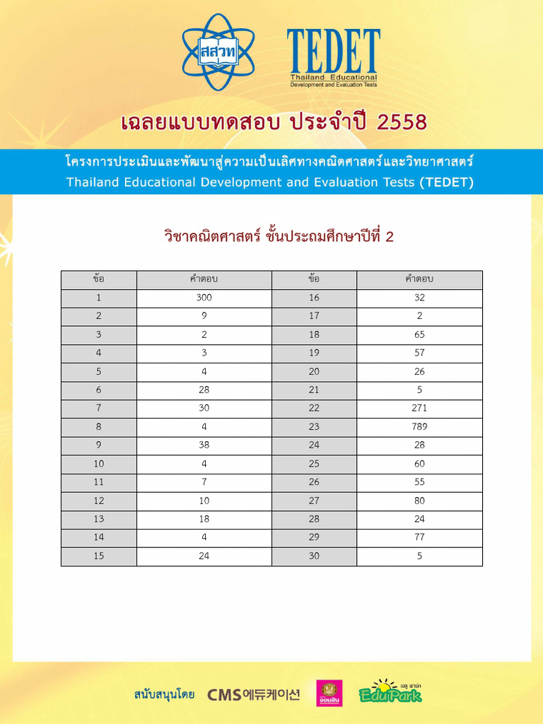 Tedet g2 Math 58 Answer | PDF