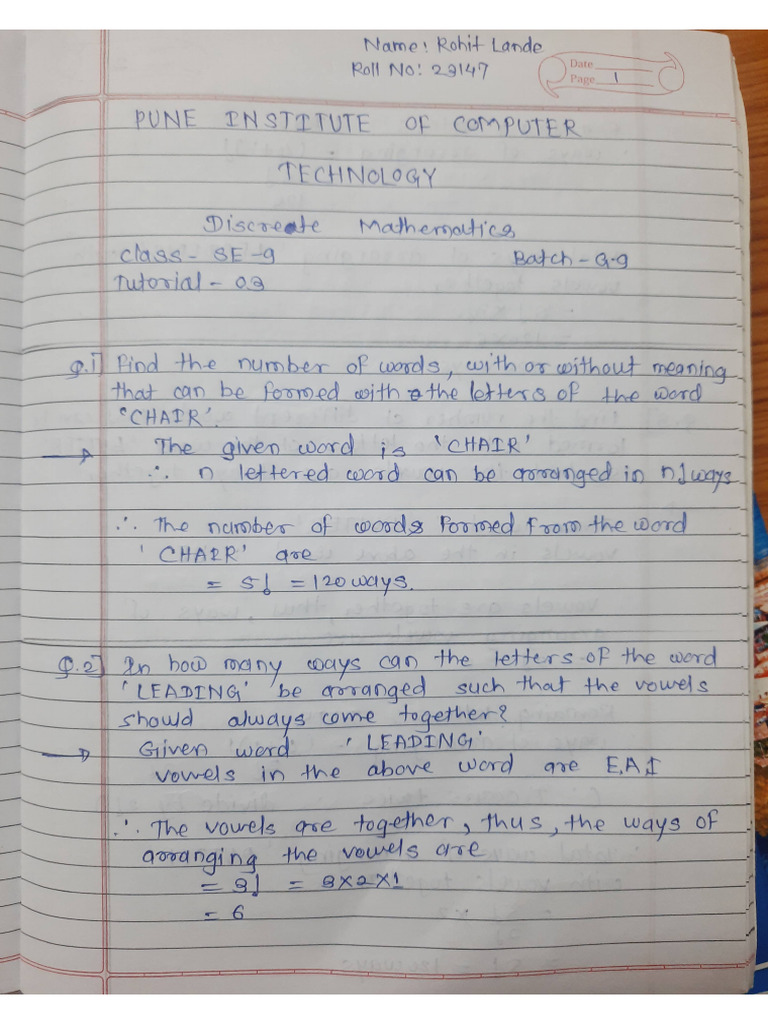 Dm Assignment No 3 Pdf