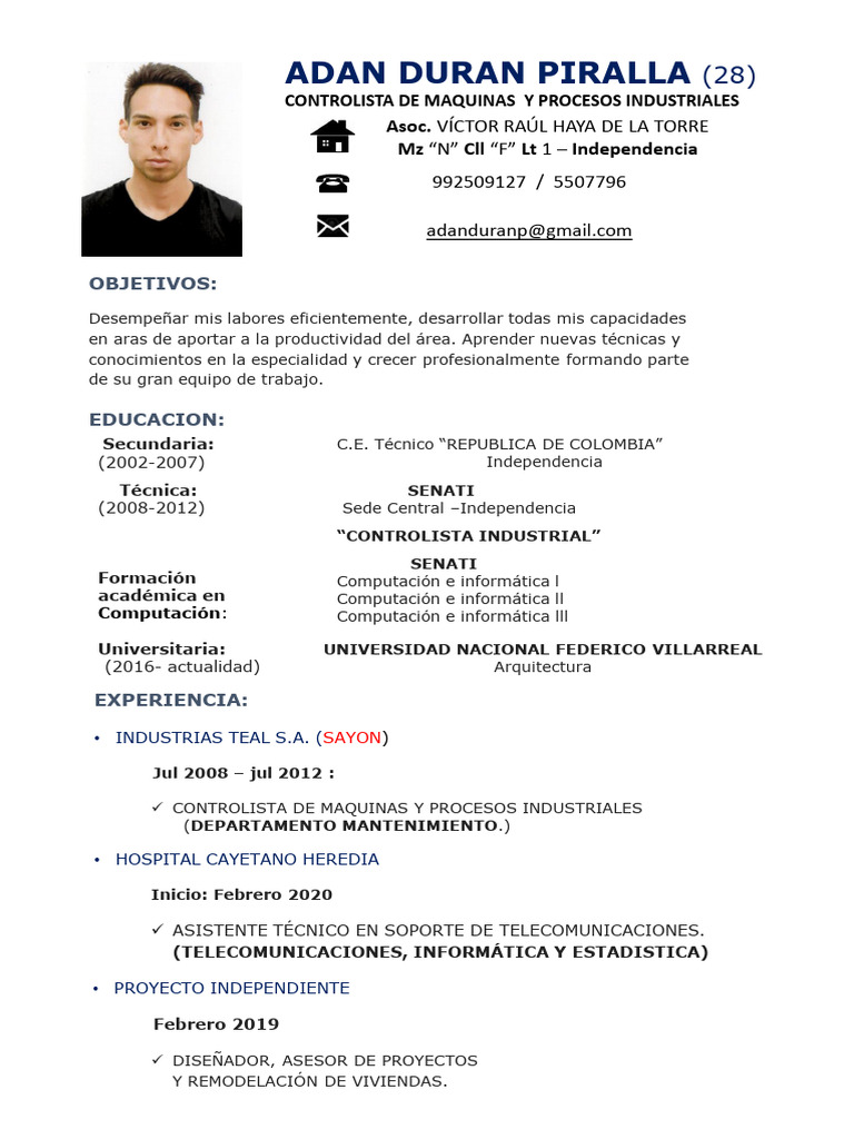 CV Controles Actualizado - 2020 | PDF | Informática | Computadoras