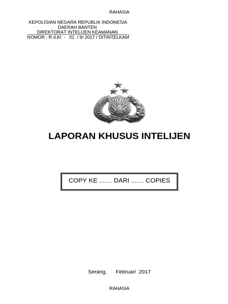 C - Laporan Khusus Intelijen | PDF