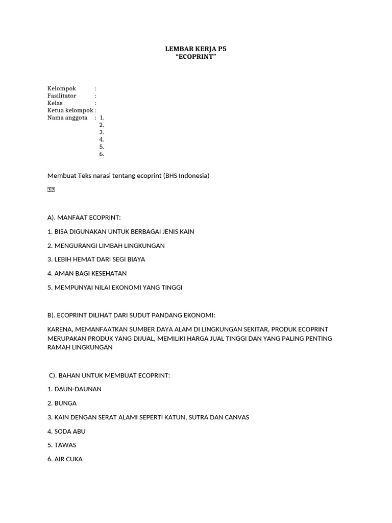Lembar Kerja Teks Narasi (VIII-D) KELOMPOK 1#1 | PDF