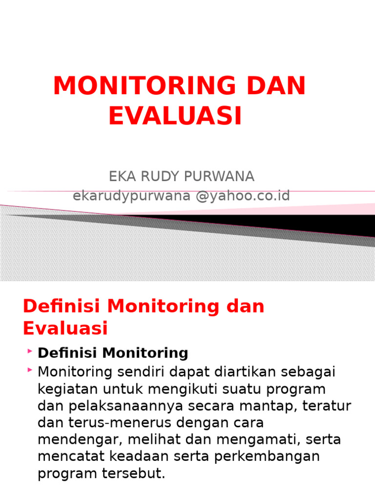 Monitoring Dan Evaluasi | PDF