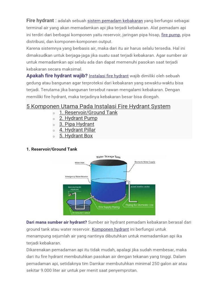 Spesifikasi Hydrant PDF | PDF