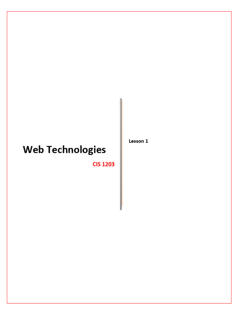 Web Technologies | PDF