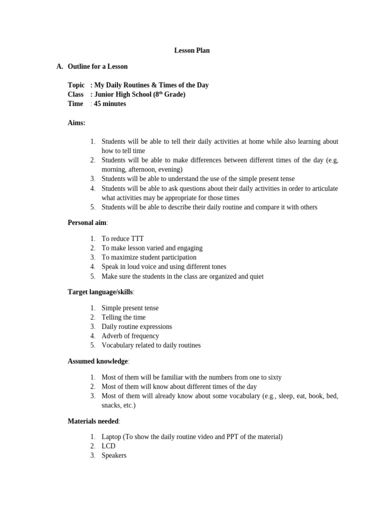 Lesson - Plan - Tefl A | PDF