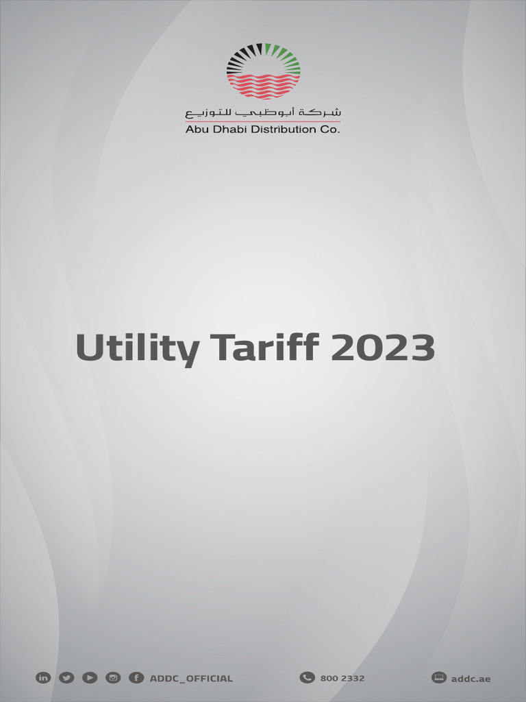 ADDC Utility Tariff Guide V12E 2023 | PDF
