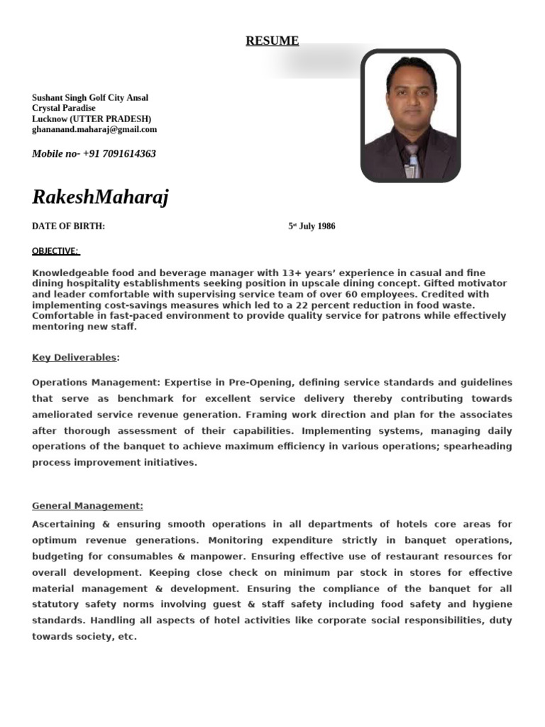 Rakesh Maharaj CV 2024 | PDF