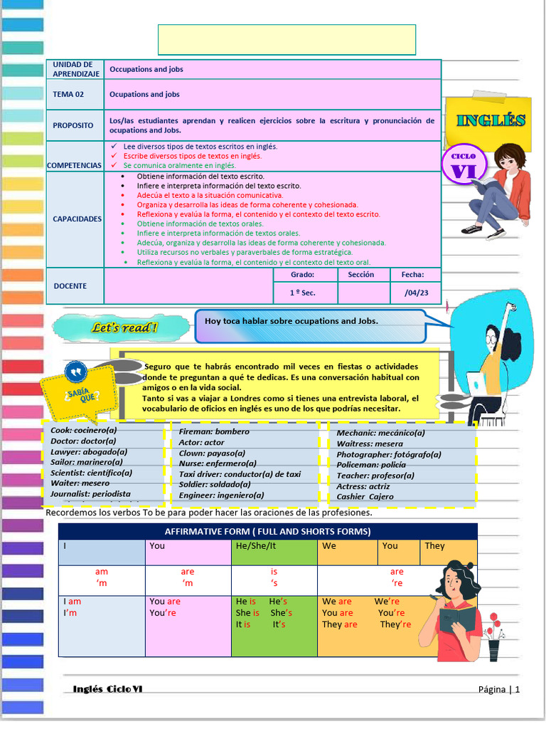1°y2° INGL - FICHA ACTV 02.UNIDAD 03 | PDF