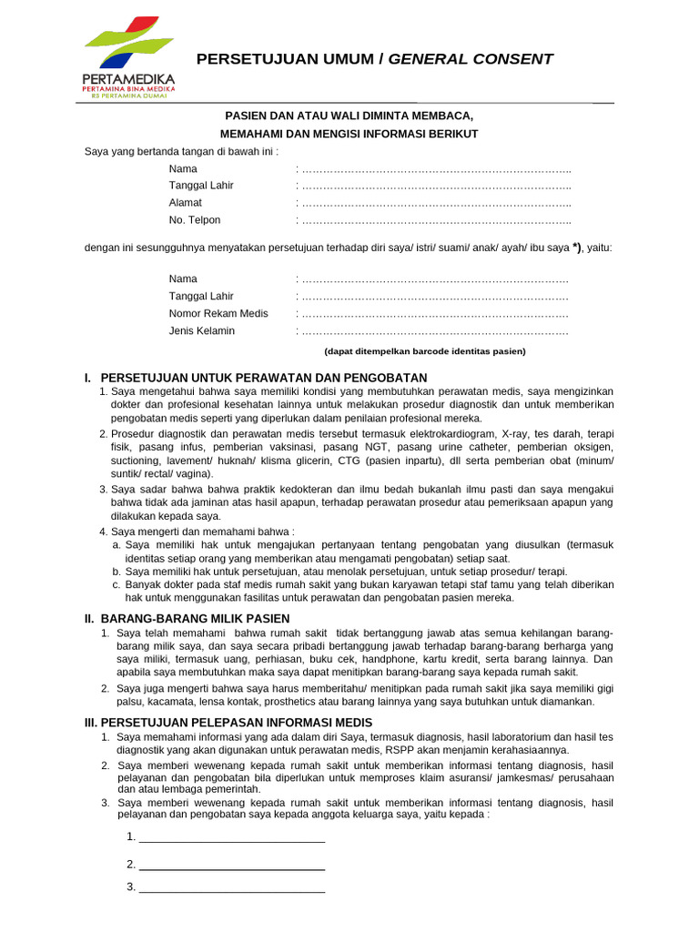 018 Form. General Consent | PDF