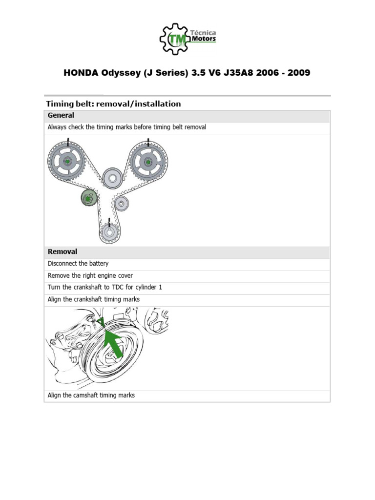 J35A8 Timing Belt | PDF