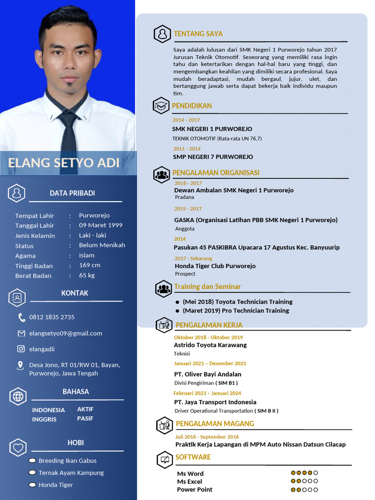 Curriculum Vitae Elang Setyo Adi | PDF