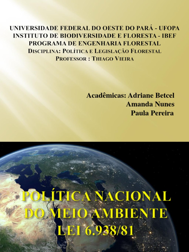 PolÍtica Nacional Do Meio Ambiente