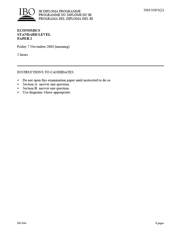 Economics Paper 2 SL | PDF