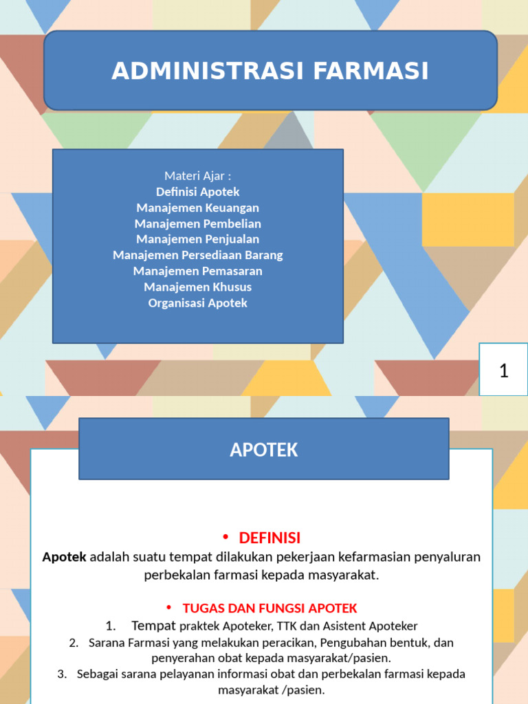 Manajemen Dan Organisasi Apotek Pdf